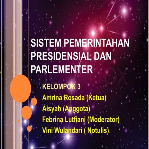 Sistem pemerintahan presidensial dan parlementer | PPTX