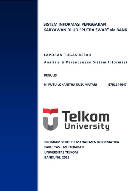 Laporan analisis sistem informasi | PDF