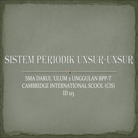 Sistem periodik unsur | PPTX