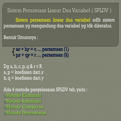 Sistem Persamaan Linear Dua Variabel ( SPLDV ).ppt
