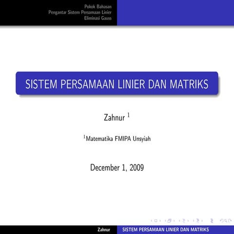 Sistem persamaan linier_a | PDF