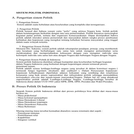 Sistem politik indonesia | DOCX