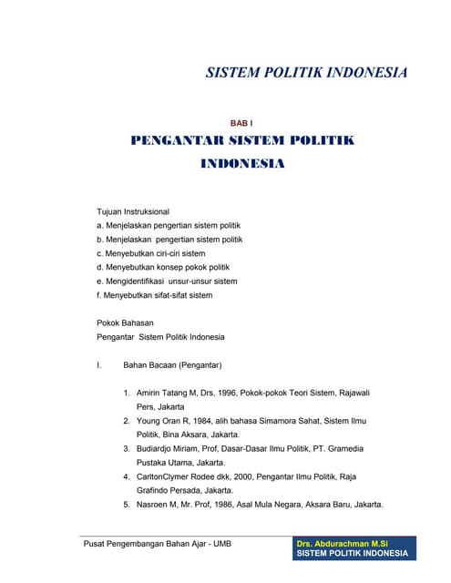 Sistem Politik Indonesia (A Basic Concept) | PPT