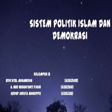 Sistem politik islam dan demokrasi | PPTX