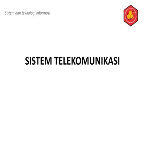 Sistem telekomunikasi | PPTX