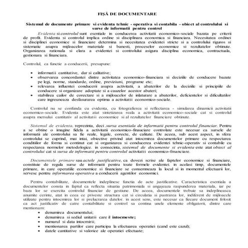 Sistemul de documente primare m4 | DOC