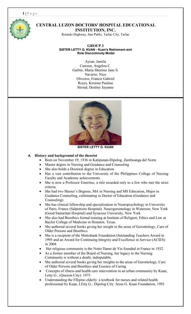Philippine Nursing Theorist Sister letty G. kuan | PPTX