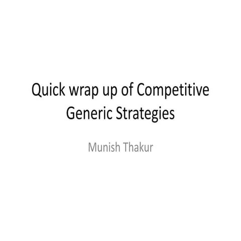 SIS Quick wrap up of Competitive strategies | PPT
