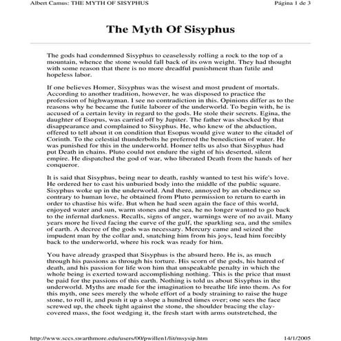 Sisyphus | PDF | Hinduism | Religion & Spirituality