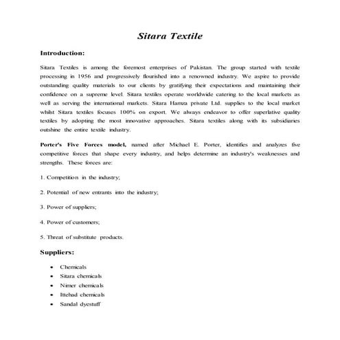 Sitara textile | DOCX