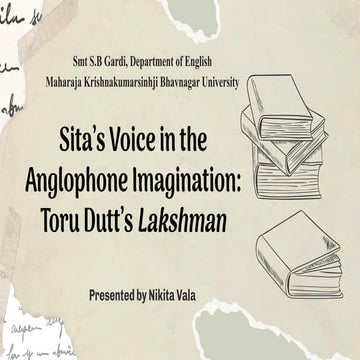 Sita’s Voice in the Anglophone Imagination_ Toru Dutt’s Lakshman. | PDF