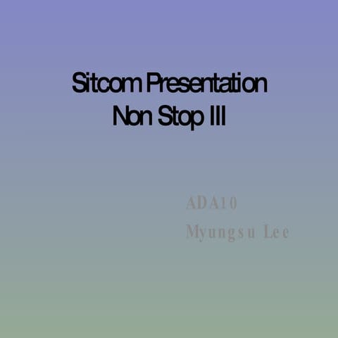 Sitcom Presentation | PPT