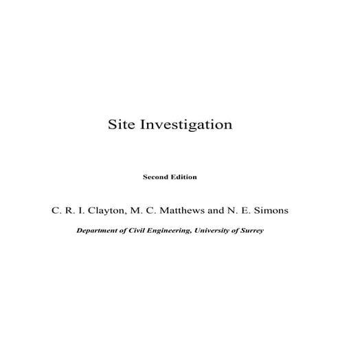 Geotechnical site investigation | PDF