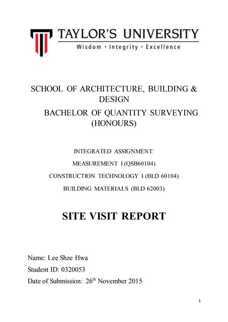 ARCHITECTURAL SITE VISIT | PDF