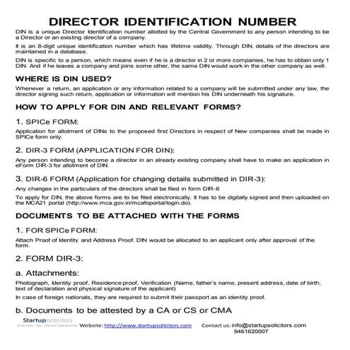DIRECTOR IDENTIFICATION NUMBER | DOCX