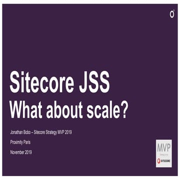 Sitecore JSS at scale | PPTX