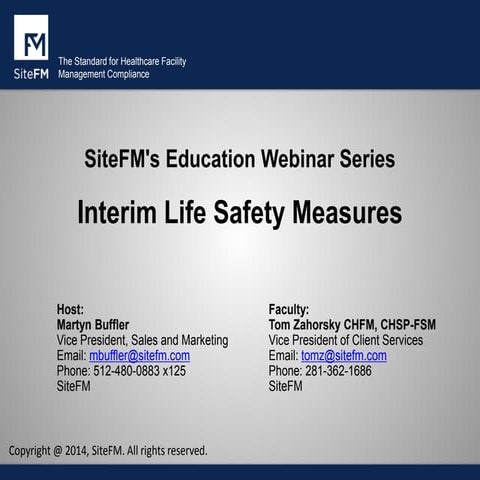 SiteFM Interim Life Safety Measures Webinar | PDF
