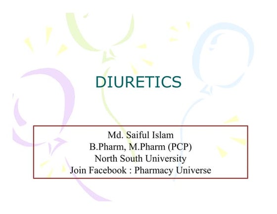 Diuretics | PDF | Chemistry | Science