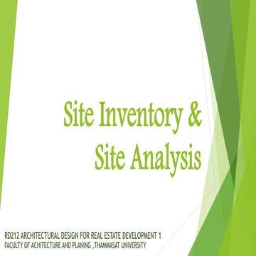 Site inventory and site analysis present | PPTX