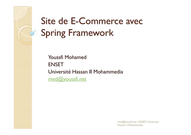 Site Jee De Ecommerce Basé Sur Spring Ioc Mvc Security Jpa Hibernate Ppt
