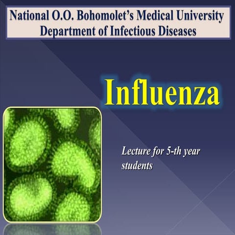 Influenza lecture for the medical students | PPTX
