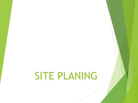 Site Planning- Principles and Considerations | PDF | Developmental ...