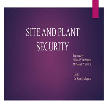 Site & plant security ppt | PPTX