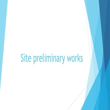 Site preliminary works slides notes for training | PDF