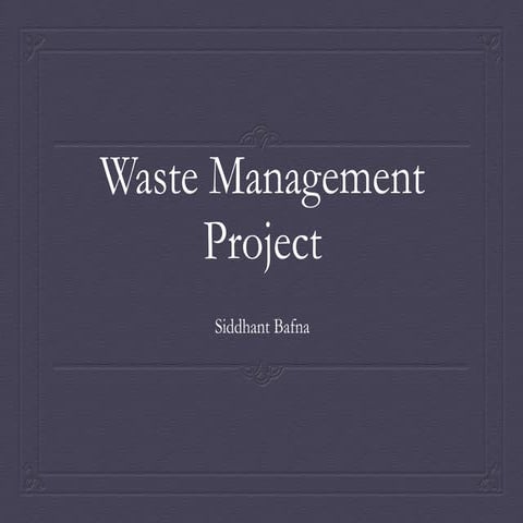Waste Management Project | PPT