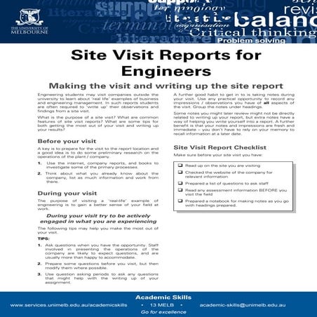 Site reports for_engineers_update_051112 | PDF
