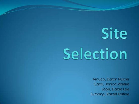 Site selection and justification | DOCX