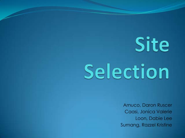 Site selection and justification | DOCX