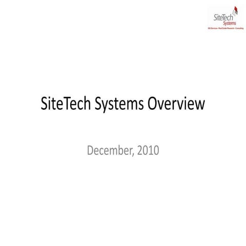 Site Tech Systems Overview Q410 | PDF | Real Estate Industry | Industries