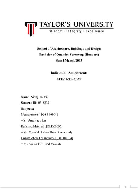 site visit report (final) | PDF