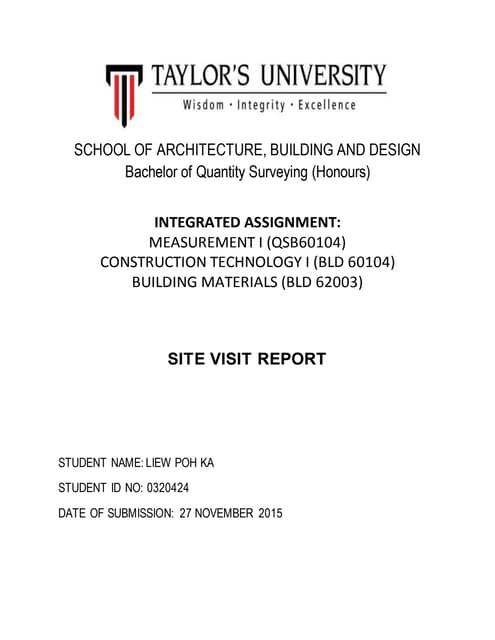 site visit report (final) | PDF