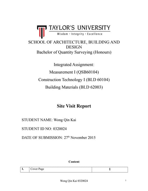 site visit report (final) | PDF