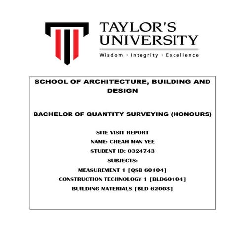 Site visit report. | PDF