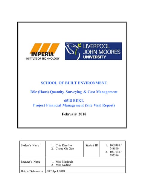 Site visit report | DOCX