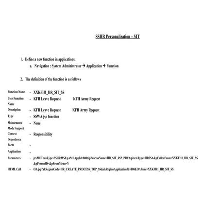 SIT Personalization in EBS Human Resource | DOC