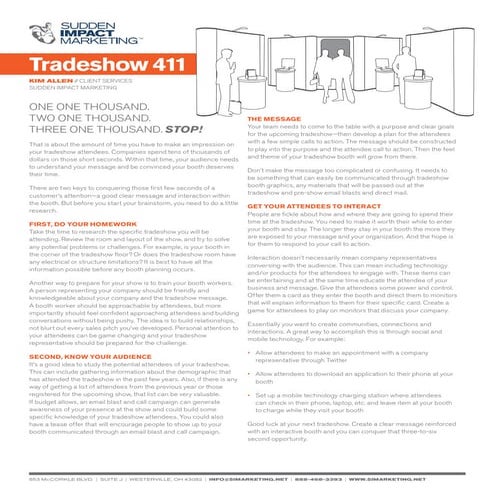 How-To: Tradeshow 411 | PDF