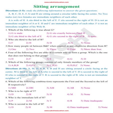 Sitting arangements | PDF