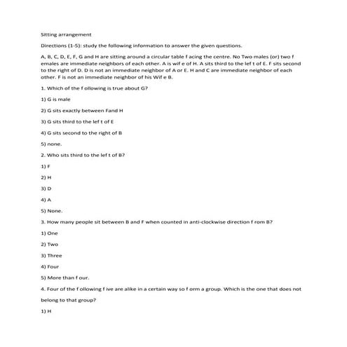 Sitting arrangement for sbi po | PDF