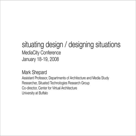 Situating Design, Designing Situations | PDF