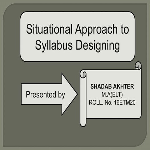 Situational approach of learning | PPTX