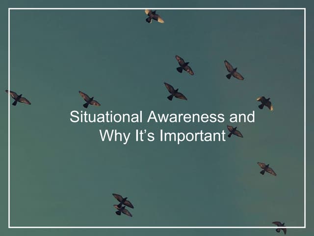 Situational Awareness - Why It's Important | PPTX