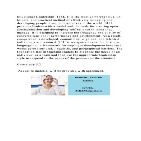 Situational Leadership II (SLII) is the most comprehensive, up-to-da.docx