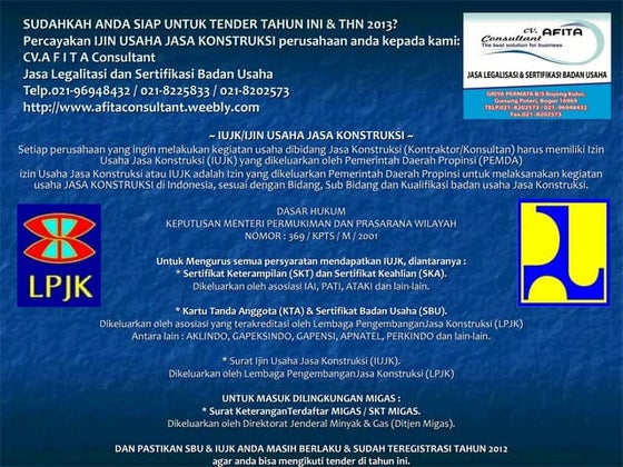 Surat Ijin Usaha Jasa Konstruksi | PDF