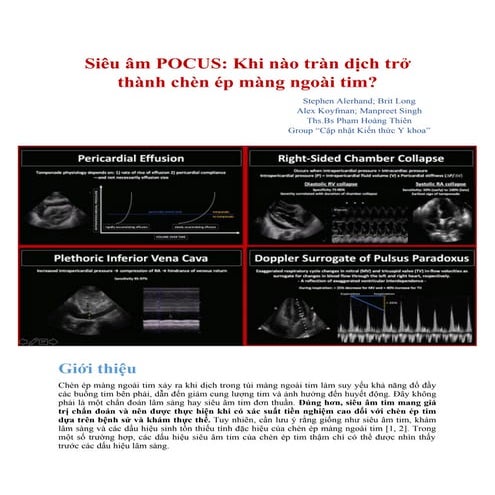 Siêu âm POCUS: Khi nào tràn dịch trở thành chèn ép màng ngoài tim? | PDF