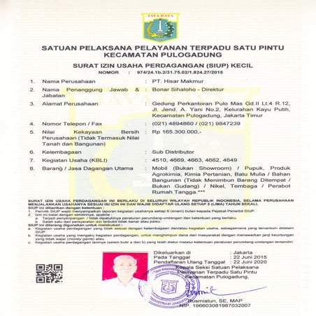 Siup kecil (pt. hisar makmur) | PDF