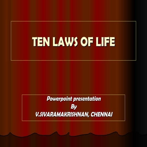 10 LAWS OF LIFE | PPT
